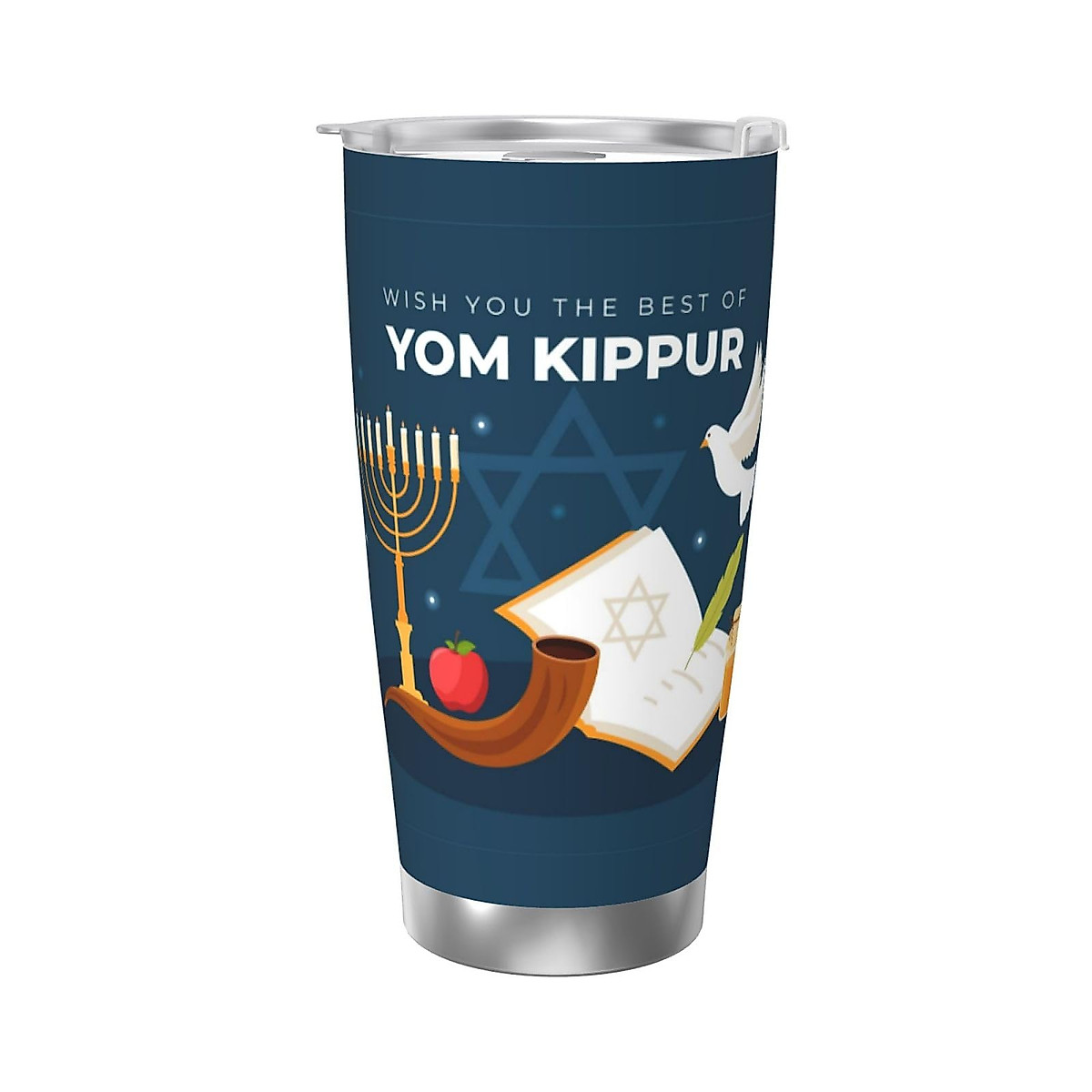 Uniwneds Yom Kippur Jewish Holiday Coffee Cup 20oz Stainless Steel Tumbler With Lid Double Wall Vacuum Insulated Travel Car Mug Water Bottles For Home Office