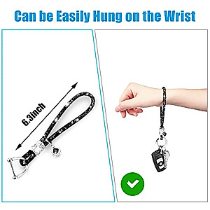Yiflin Cute Wrist Car keychain for Women, Crystal Keychain Accessories，Bling Wrist Lanyard for Keys, Car key (Silver, Large)