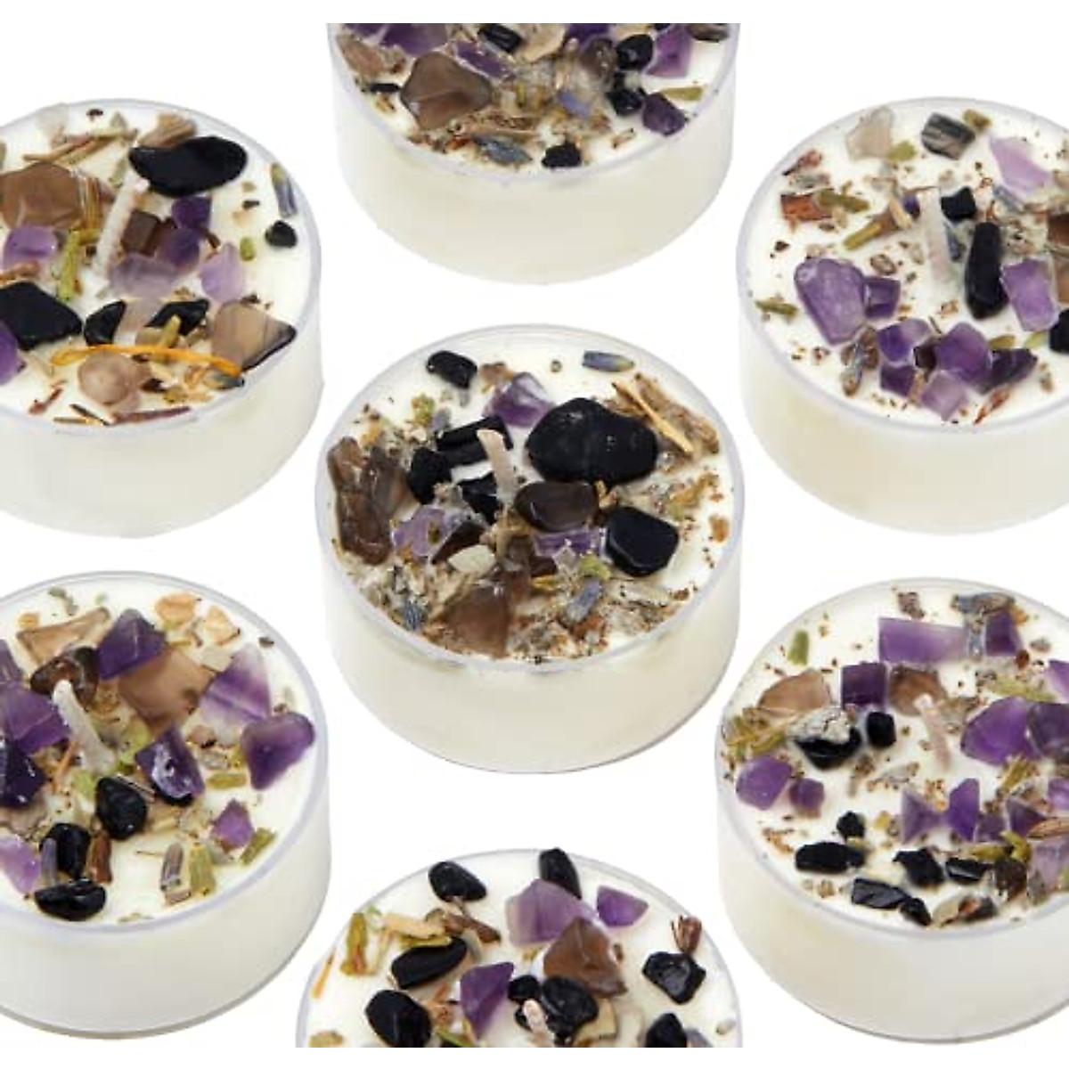 Energy Cleansing Candle by New Moon Beginnings - Crystal & Herb Candles - Protection Candles - All Natural Soy Candle - Lavender Sage Cedar