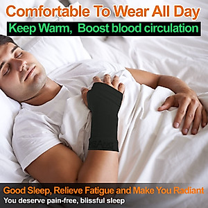 MGANG Wrist Support Sleeves, 1 Pair Wrist Compression Gloves for Unisex, 20-30 mmHg Wrist Brace Support for Carpal Tunnel, RSI, Tendonitis, Sprains, HandInstability, Pain Relief, Black S