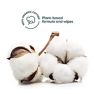 RAWGANIC Refreshing Facial Wipes | Gentle Soothing, Alcohol-free, Fragrance-free, Biodegradable Organic Cotton Wipes | with Aloe Vera and Green Tea | 12 Packs of 25 (300 wipes)