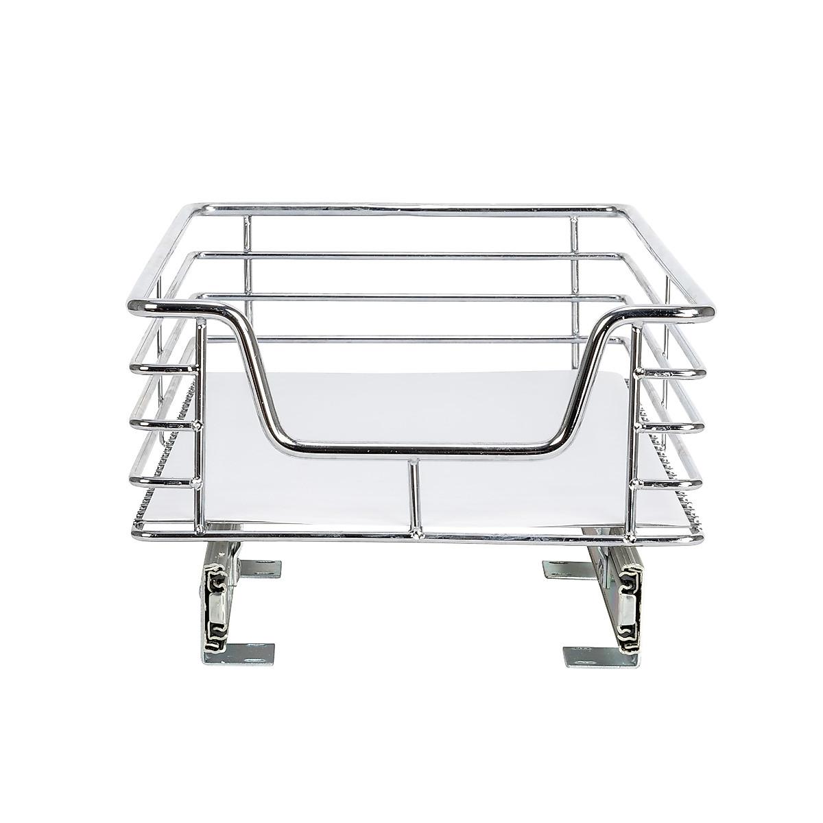 Household Essentials Design Trend 11.5" Extended Depth 1-Tier Single Basket Sliding Shelf Under Cabinet Organizer, White