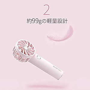Minihead Fan Pro (Pink) - Mini Handheld Fan, 24-Hour Battery, lightweight 0.22lbs(99g), Pocket-Sized, Strong Airflow, Must-Have Item For Summer, Turbo Mode + 3 Wind Settings