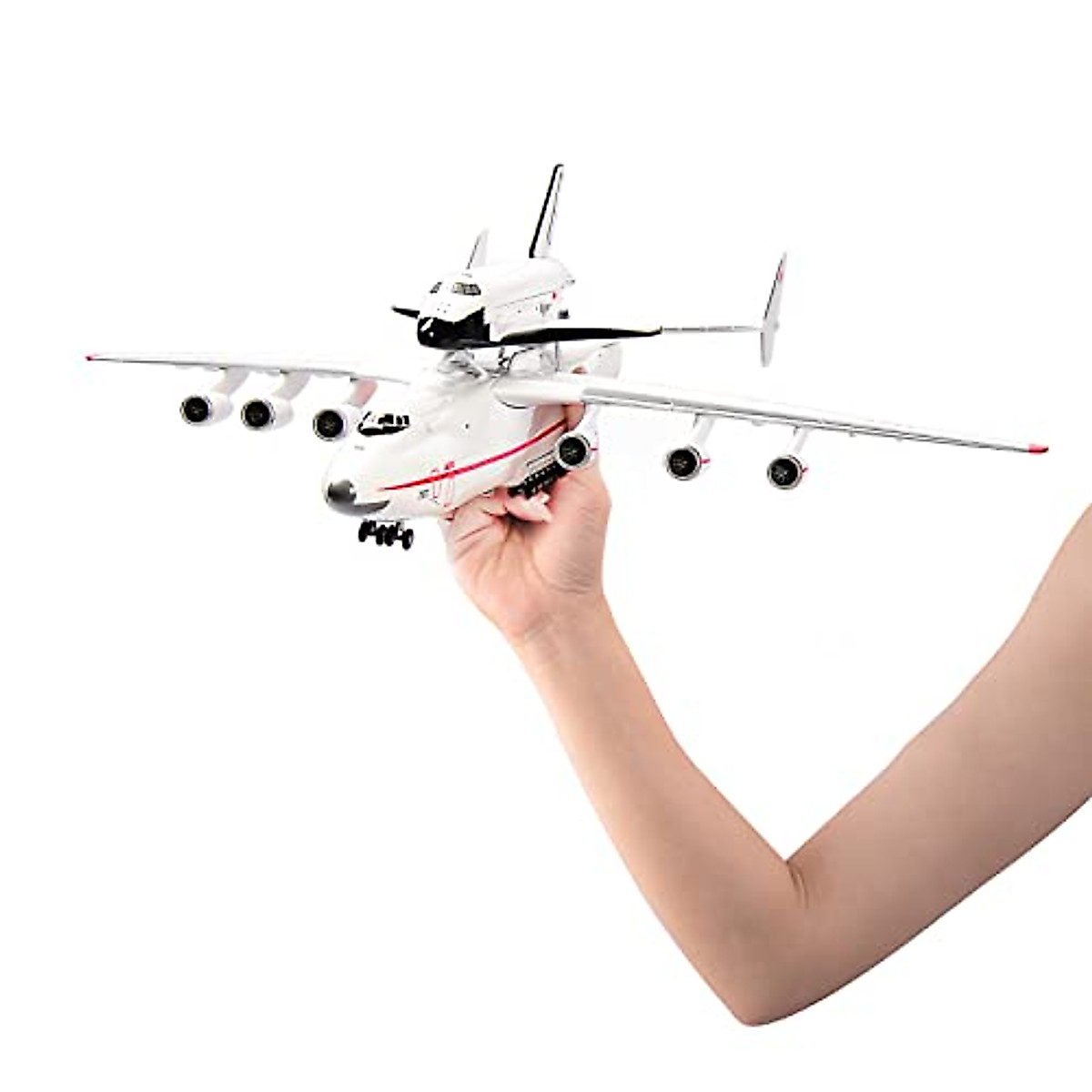 1:200 An-225 Carrying with Spaceshuttle BURAN Resin Aircraft Model Toy 17 inch Display Model Plane for Collection