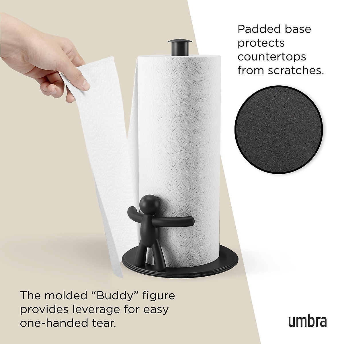 Umbra Buddy Counter Top Paper Towel Holder Black