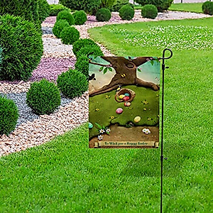 My Little Nest Seasonal Garden Flag Easter Basket And Eggs Double Sided Vertical Garden Flags for Home Yard Holiday Flag Outdoor Decoration Farmhouse Banner 12"x18"