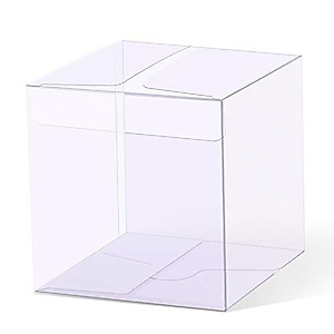 YOZATIA 25PCS Transparent Boxes 4 x 4 x 4 inch, Candy Box, Clear Favor Boxes Gift Boxes for Wedding, Party and Baby Shower Favors