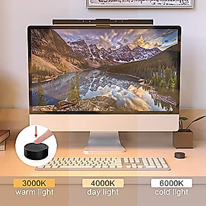 MELIFO Monitor Light Bar,Monitor Light with Remote Control,Screen Light Bar with Auto-Dimming,No Screen Glare Monitor Lamp Bar,Desk Lamp for Work and Office