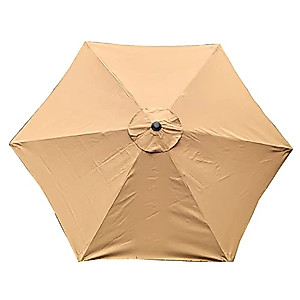 Bellrino Replacement Umbrella Canopy for 9ft 6 Ribs Tan color (Canopy Only)