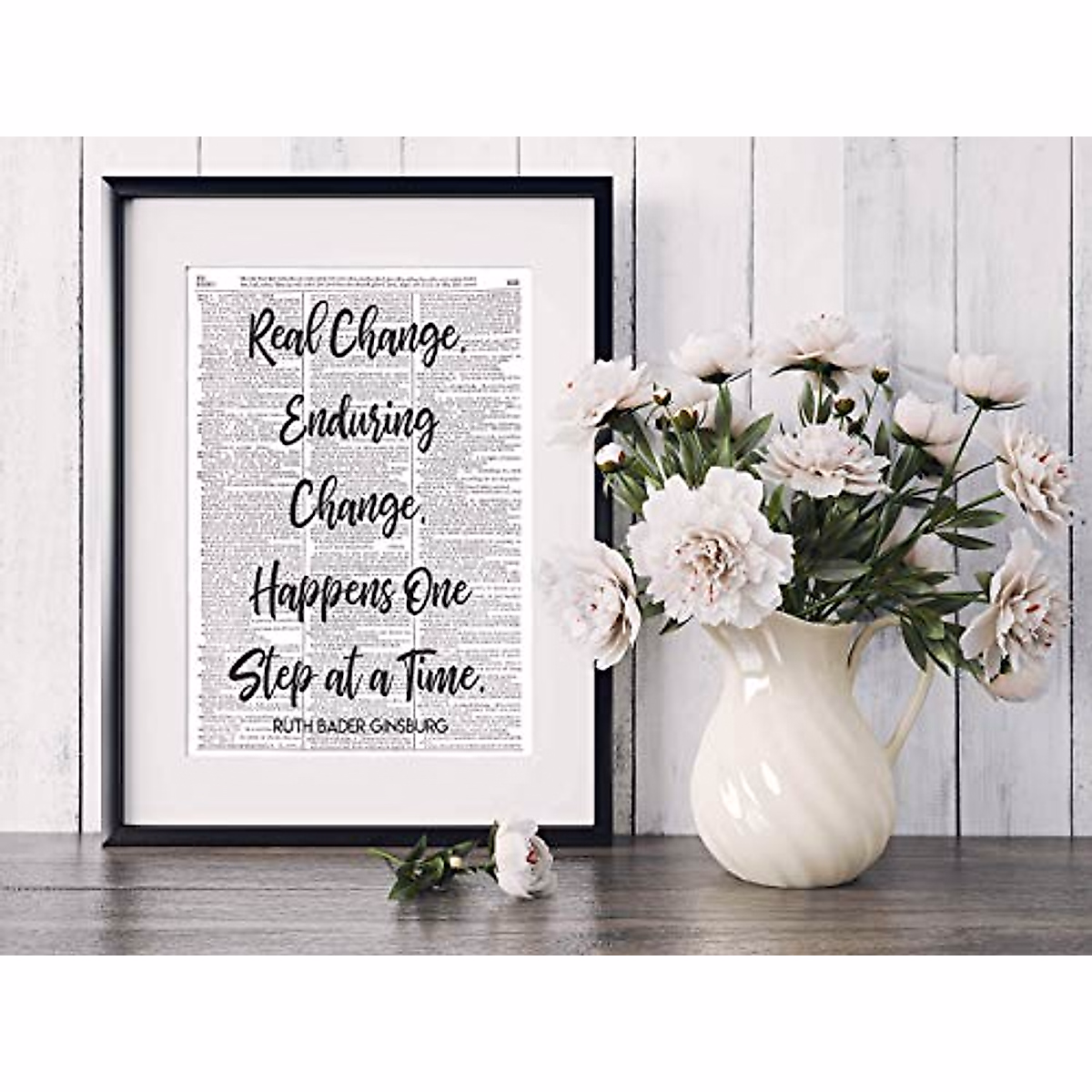 3-Pack Ruth Bader Ginsburg Quotes Bundle, Fight for the Things, Real Change, and Women Belong, Notorious RBG, Dictionary Art Photo Print, 8x10 Unframed