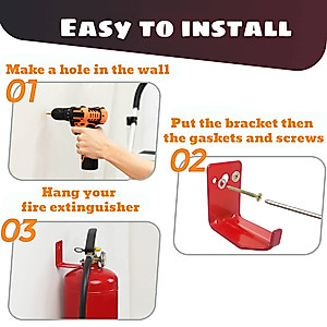 4 Pack of Fire Extinguisher Mount, Wall Hook, Fire Extinguisher Bracket up to 40 lbs Extinguishers, Suitable for Big and Small Fire Extinguisher, Holder for Dry Chemical and Water Extinguishers