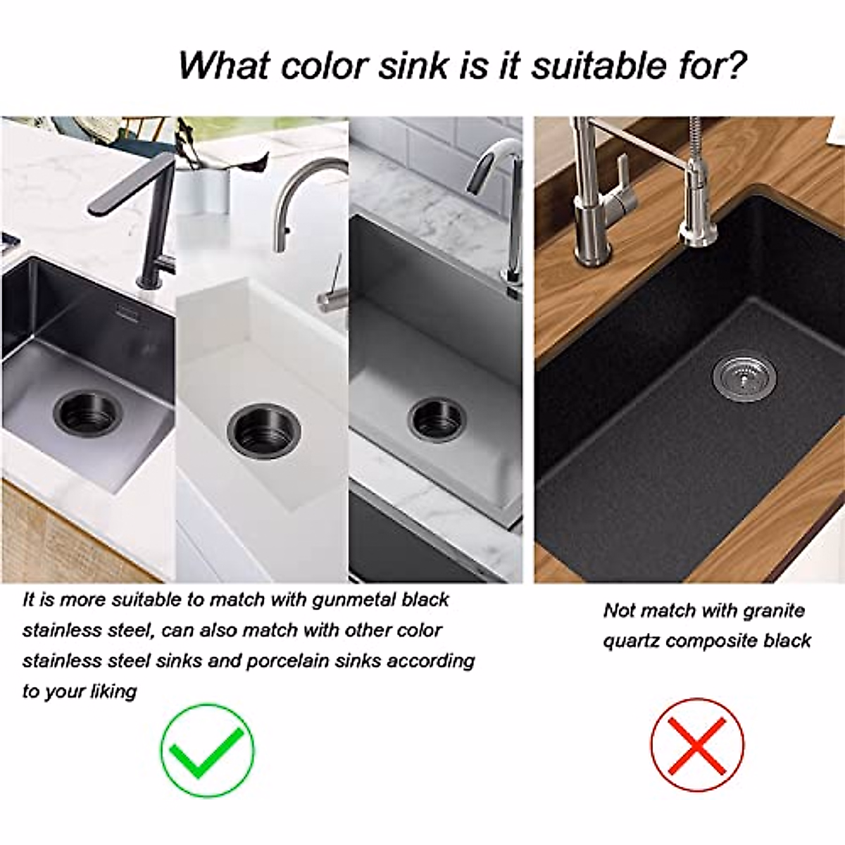 HausinLuck Garbage Disposal Flange, Gunmetal Black Garbage Disposal Drain Garbage Disposal Sink Flange and Stopper, Garbage Disposal Flange Plug for 3-1/2 Inch Drain Hole, Sink Flange and Stopper