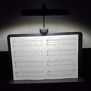 Rechargeable Clip-on Music Stand Orchestra Light- 10 Bright LEDs- Includes USB Cord, Wall Plug, and Carrying Bag- Also for Reading, DJs, Artists, Crafting