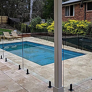 HEIHAK 2 Pack Glass Fence Clamp, Stainless Steel Glass Spigots Pool Railing Clamp for Stairs Balcony Garden Deck Handrail, Suitable for 8-12 mm Glass