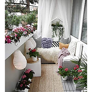 FLORAVOGUE Aesthetic Knot Throw Pillows Shaped Decor Cushion - Modern Home Sofa Decorative (Square 12 * 12, Light Grey)