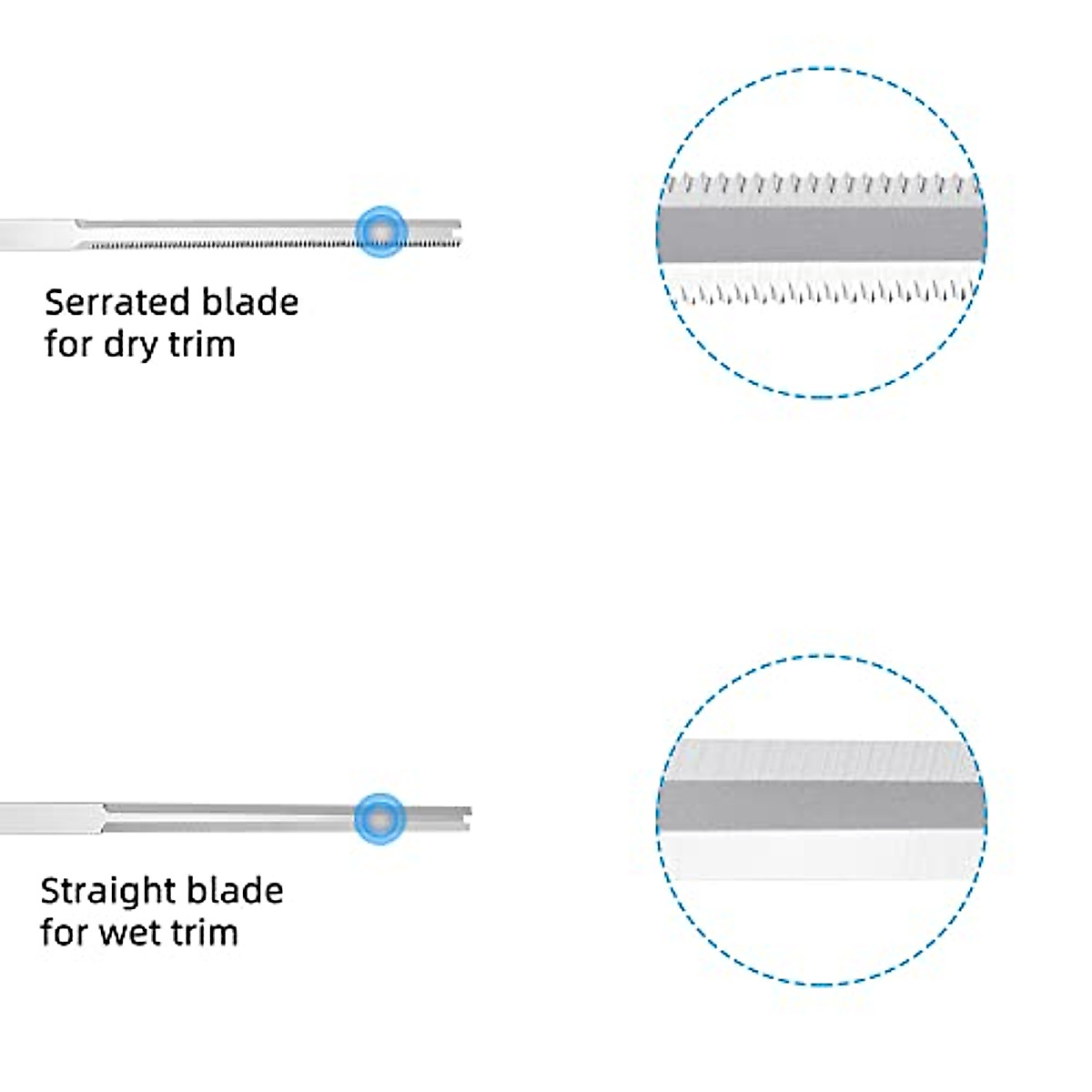 PROFECTUS 6-Pack 19" Leaf Bowl Trimmer Replacement Stainless Cutting Serrated 3 Straight Blades & 3 Serrated Blades