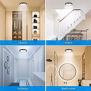 BLNAN Rechargeable Motion Sensor Ceiling Light, Battery Operated Wireless Motion Activated Flush Mount LED Light, 7 Inch 7000mAh 3000K 4000K 6000K, Timers for Closet Pantry Stair Hallway