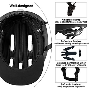 BASE CAMP Adult Bike Helmet for Men Women Cycling Helmet with Removable Visor & Pads for Urban Commuter Adjustable M Size