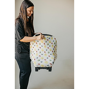 Copper Pearl Multi-Use Cover: Car Seat Covers, Nursing Cover, and Stroller Cover - Stretchy Fabric, All-Season Use, Stylish Designs, Easy Access for Moms - Sesame Scribbles