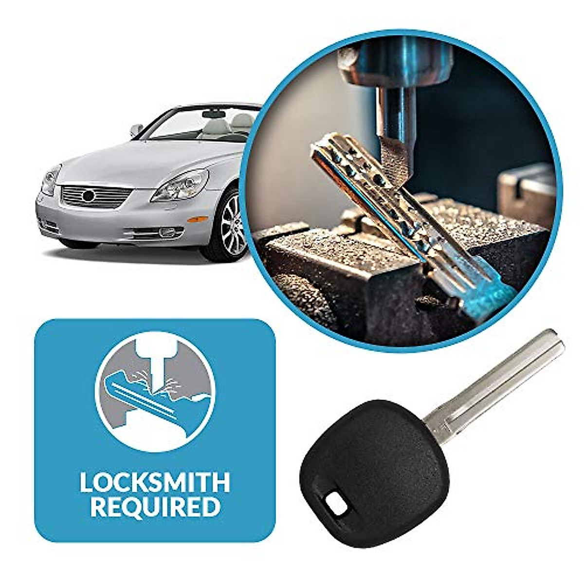 Keyless2Go Replacement for New Uncut Transponder Ignition Car Key TOY50 (2 Pack)