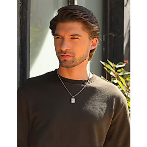 Initial A-Z Letter Pendant Necklace for Men Women Sterling Silver Plated Letter Necklaces for Men 3mm Cuban Chain Necklace 20 Inches (S)