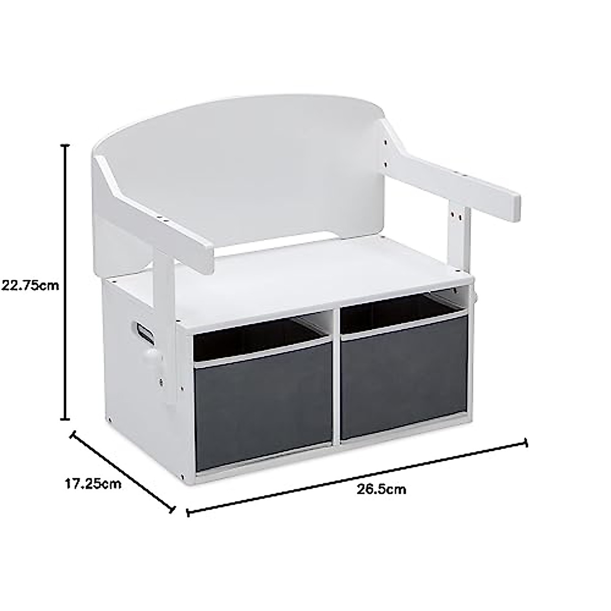 Delta Children MySize Kids Convertible Activity Bench - Greenguard Gold Certified, Bianca White