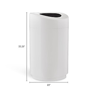 Safco Open-Top Modern Trash Can, Durable & Puncture-Resistant Stainless Steel, 30 Gallon, White