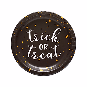 American Greetings 36-Count 9 in. Paper Dinner Plates, Trick-or-Treat Paper Halloween Party Supplies