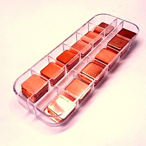 Easycargo 100pcs 12 sizes 15mm Copper Pad Shim Kit, Pure Copper Heatsink C1100, Low Profile Thermal Plate Cooler for Cooling PC Laptop GPU CPU IC Chips VGA RAM VRAM VRM PS5 M.2 SSD NVMe 2280 2242 2230