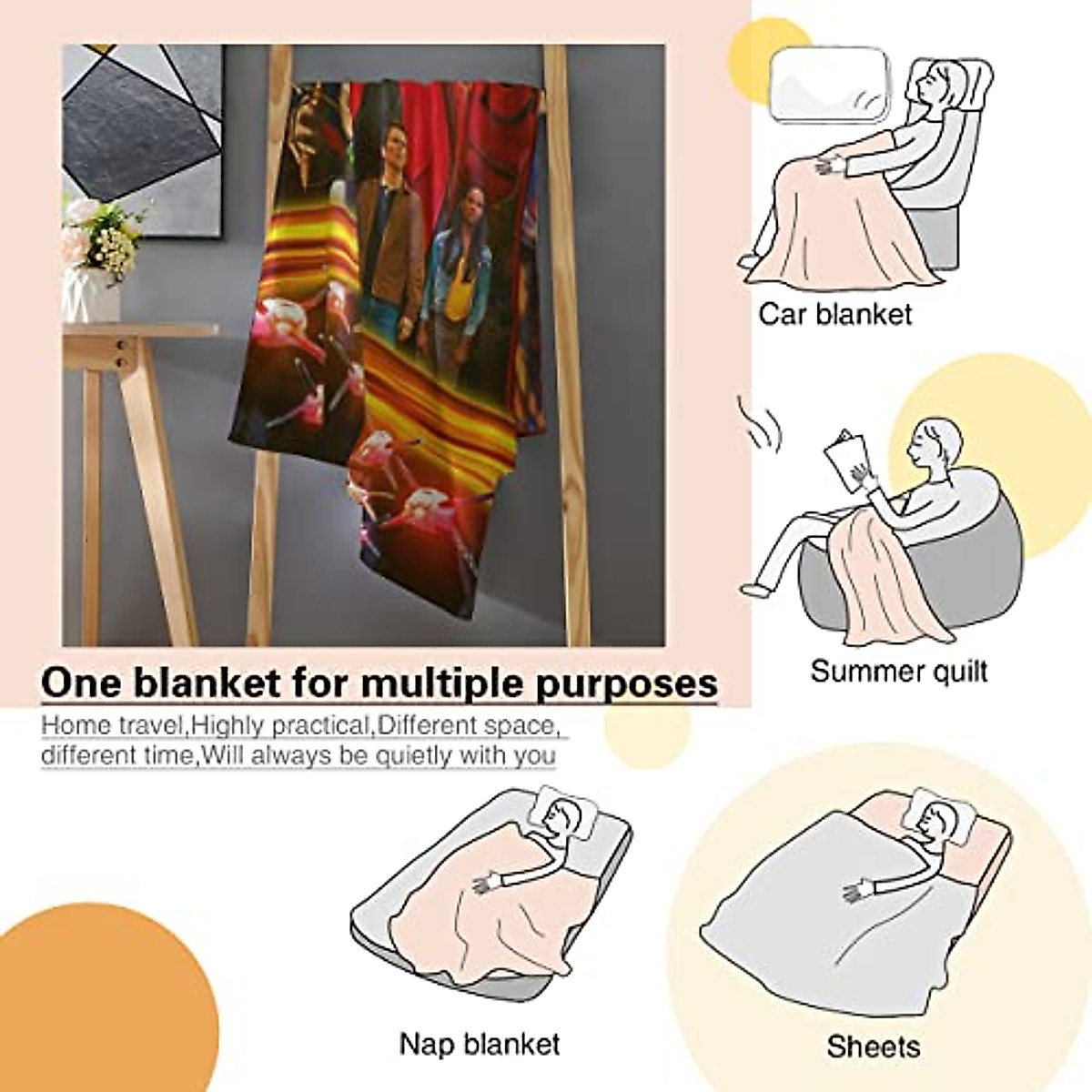 Cartoon Hedgehog Throw Blanket Ultra Soft Flannel Fleece Blanket Livingroom Sofa Blanket Lightweight Plush for Kids Adults 60"x50"