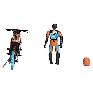 MXS Motocross Bike Toys Moto Extreme Sports, Bike & Rider with SFX Sounds by Jakks Pacific Action Figure Playsets - #20 Orange & Blue Rider, for Kids Ages 5+, (Model: 405052)