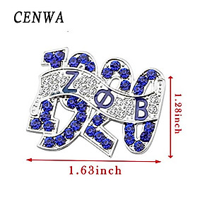 CENWA Zeta Rhinestone Brooch Pin Sorority Jewelry Gift for Finer Women(ZPB 1920 pins)