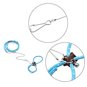 Adjustable Nylon Harness Vest and Leash Set Lead for Pet Dwarf Hamster Gerbil Rat Mouse Ferret Chinchilla Ferret Squirrel Small Animal Walking Toy (Blue)