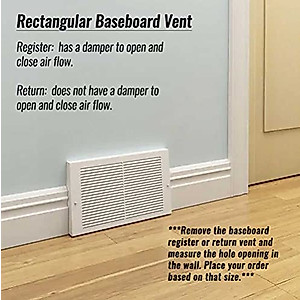 White Steel Baseboard Return Grill with 7/8" Turn Back (24" x 6")