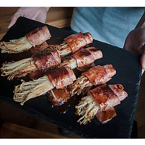 Lonovel Slate Cheese Board Natural Slate Cheese Plates for Kitchen Dining,Parties,Entertaining,8"x12" Slate Placemats Slate Serving Tray for Cake,Fruit,Biscuit,Meat,Charcuterie Slate Boards Set of 3