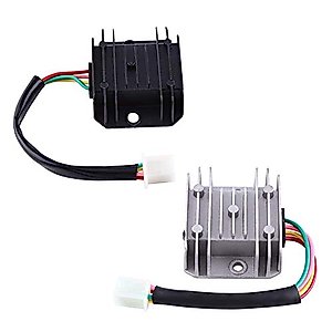 4 Wires 12V 4-pin Voltage Regulator Rectifier for 50cc 70cc 90cc 110cc 125cc ATV Scooters Go Karts Quad 4 Wheelers Moped Dune Buggy Sandrail Roketa Taotao Rectifier(Black)