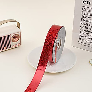 1inch x 100yards Waterproof Ribbon,Red Curling Ribbon for Gifts Package Wrapping,Bows, Crafting, Wedding.