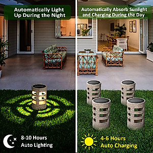 Solar Lights Outdoor Decorative (4pack), Auto-Work Stone Solar Garden Lights, Solar Yard Lights, Solar Pathway Lights, Outdoor Solar Rock Lights Waterproof for Garden Yard Decor Walkway Sidewalk