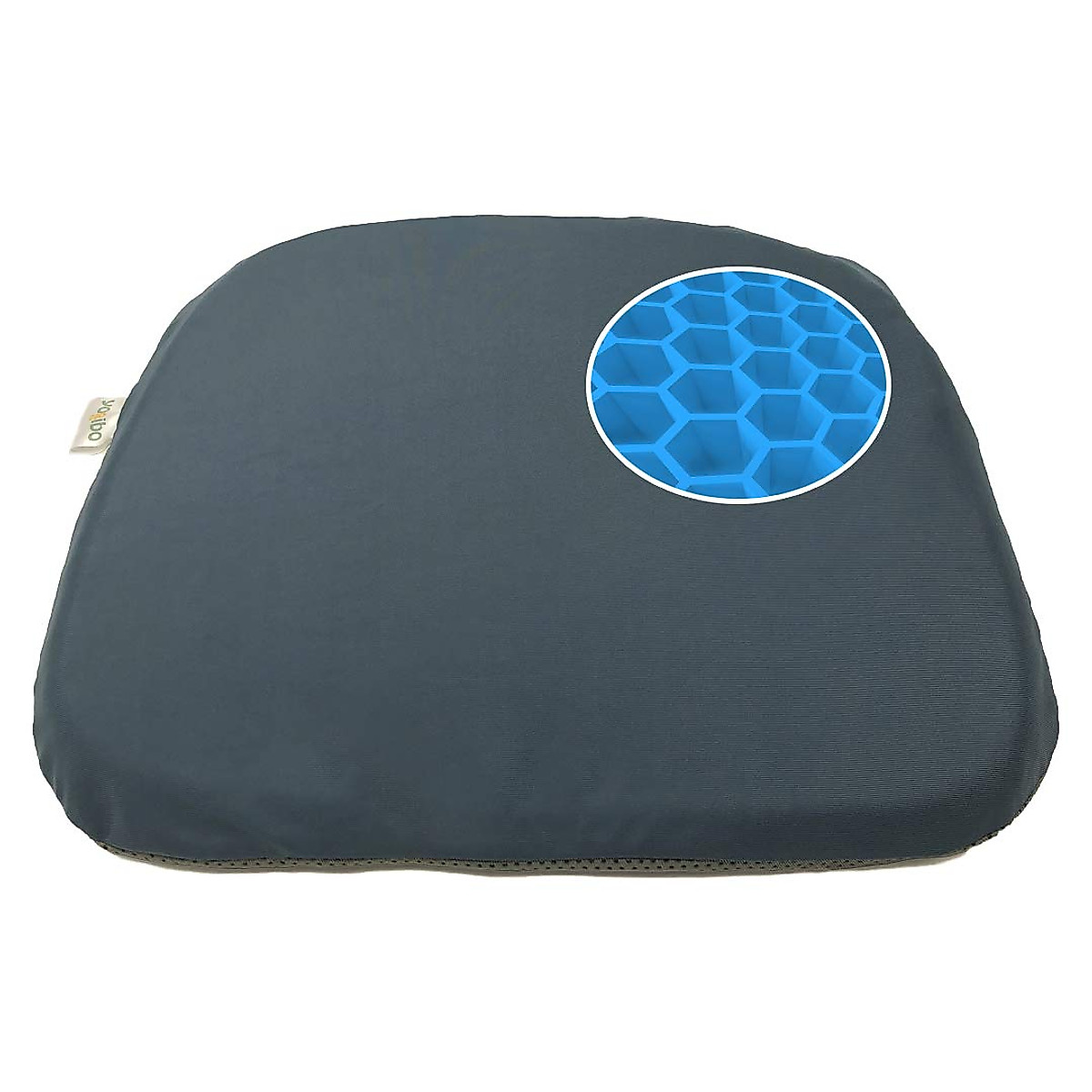 Yogibo Cushibo Gel Seat Cushion for Long Sitting Pressure Relief, Office Desk Chair, Computer, Car, Meditation, Floor Seating Pad, Non-Slip, Indoor and Outdoor, Water Resistant Cover, Dark Grey