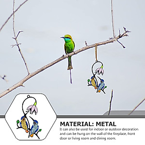 BESTOYARD Metal Wind Chimes Blue Hummingbird Pendant Metal Sun Visor Bird Series Bird Series Sculpture Pendant