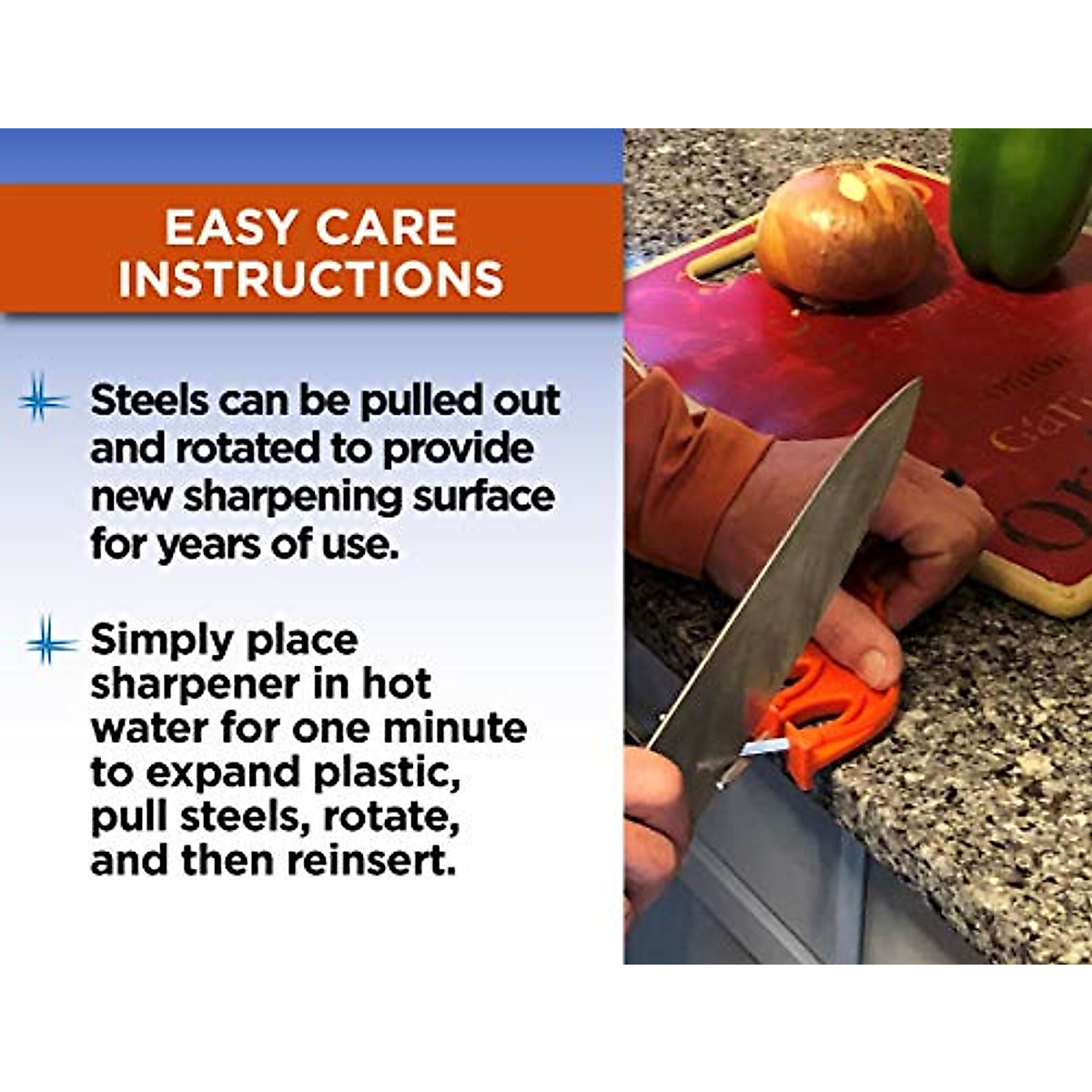 The Edgemaker Knife Sharpener Pro 331- Perfect for Sharpening & Honing any Blade, Durable, Safe & Easy to Use- Orange