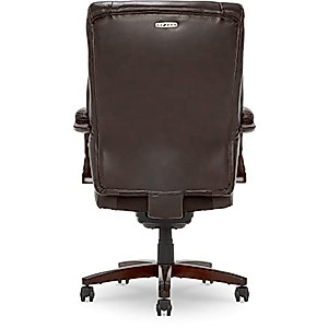 La-Z-Boy Bellamy Bonded Leather Executive Office Chair with Memory Foam Cushions, Brown