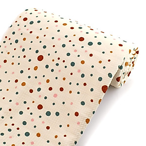 Rustic Sienna Multi-Colored Dots Liverpool Bullet Fabric Textured Knit 4 Way Stretch - 6" Strip