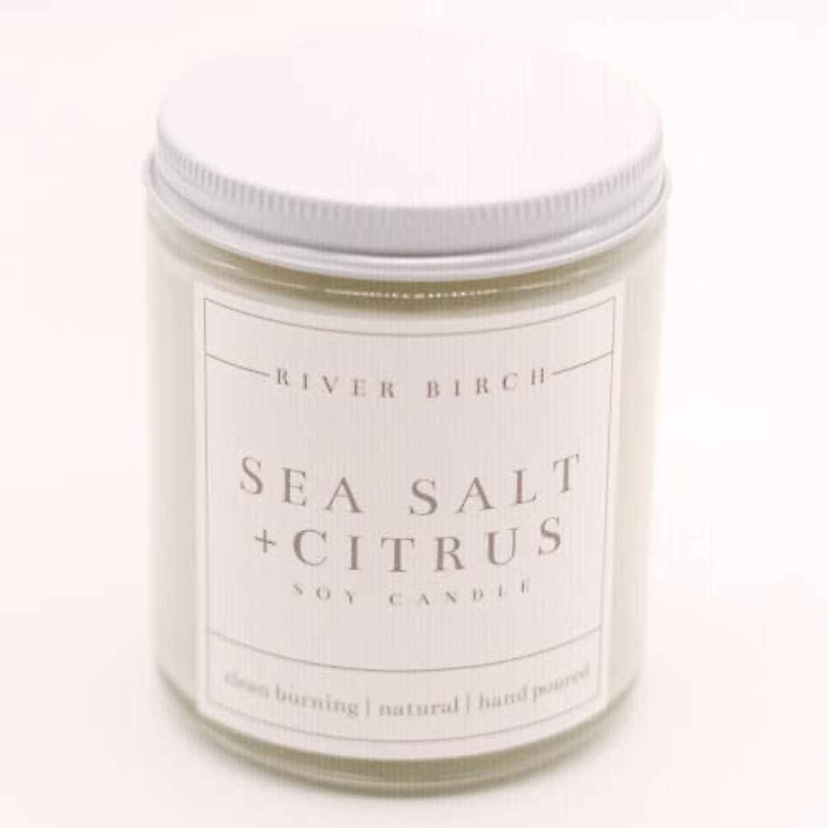 River Birch Candles Sea Salt & Citrus Scented Candle | Premium, All-Natural, Non-Toxic, Soy Candles | 8.5oz 40 Hr Burn Time | Cozy Relaxing Gifts for Home