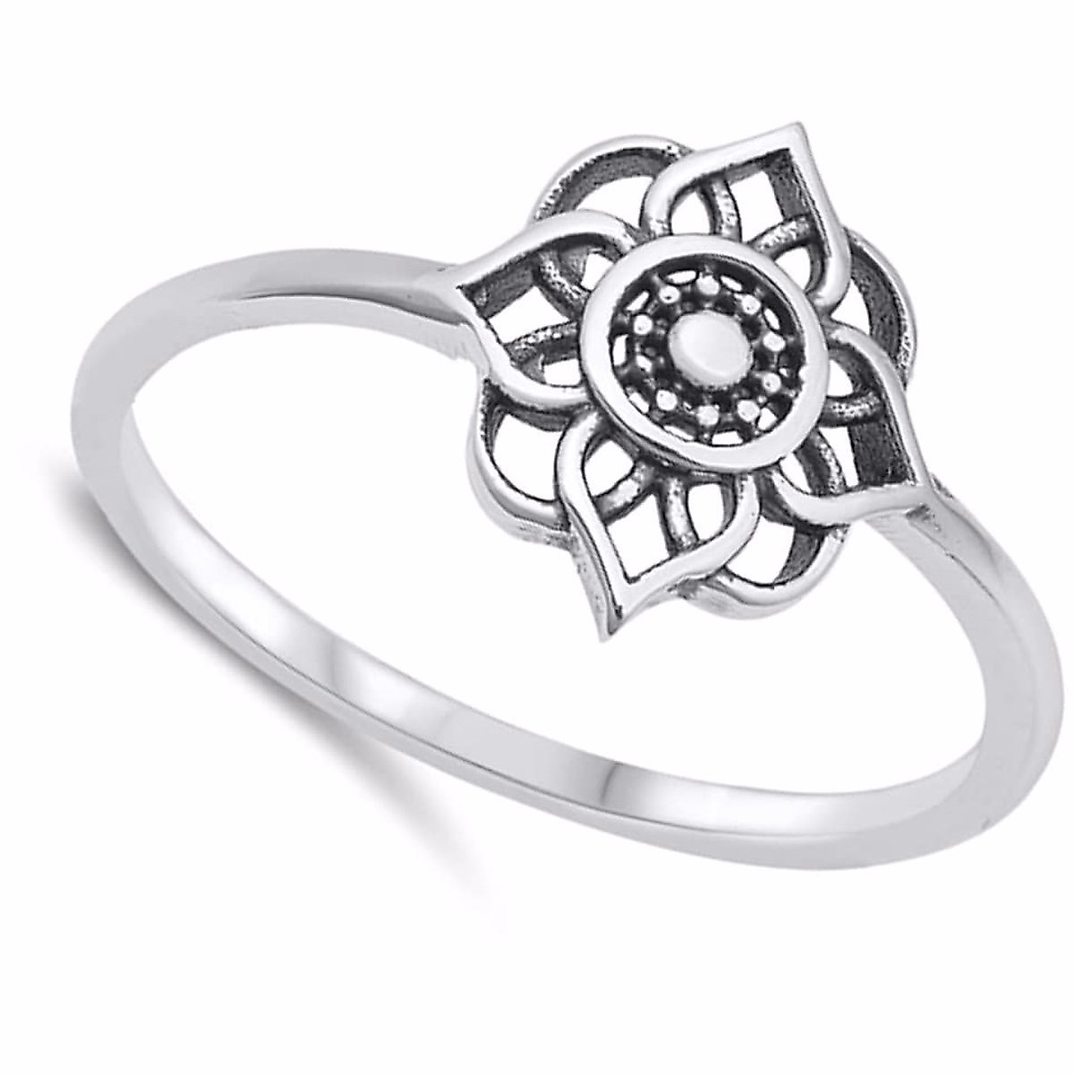 Mandala Universe Circle Classic Ring New .925 Sterling Silver Band Size 10