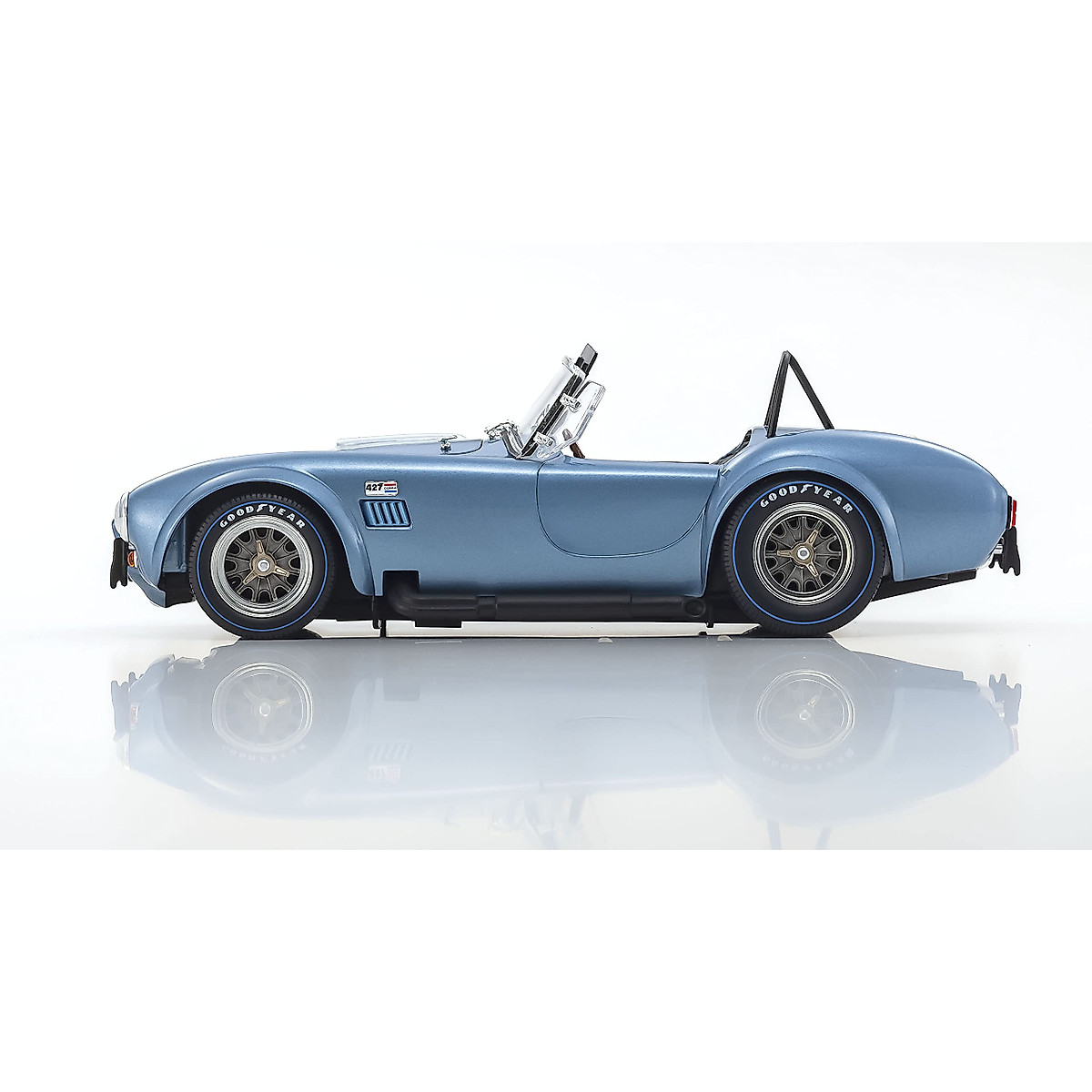 Shelby Cobra 427 S/C Sapphire Blue Metallic with White Stripes 1/18 Diecast Model Car by Kyosho 08047 SBL