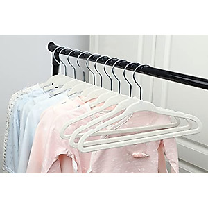 ManGotree Baby Velvet Clothes Hangers, Kids Toddler Children’s Hangers for Clothes Space Saving Non-Slip (30 Pack, Cream)