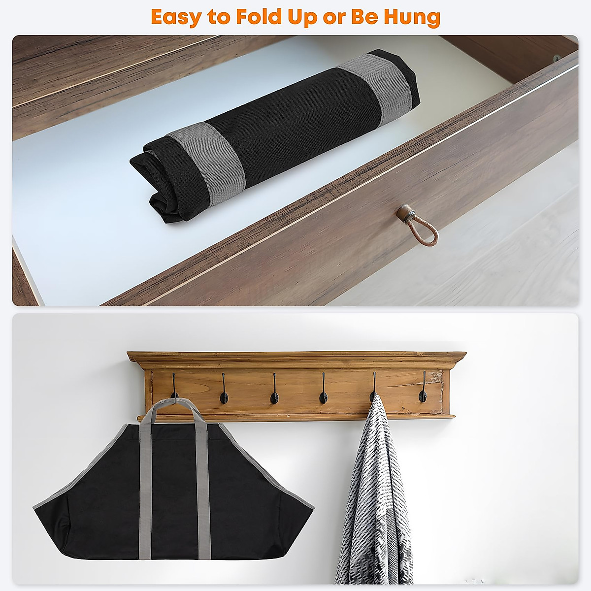 Stanbroil Canvas Firewood Carrier Bag, Durable Firepalce Log Tote with Handles for Wood Fire Stove, Outdoor Camping