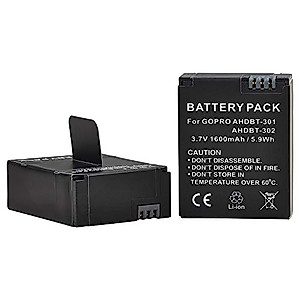 Tectra 3Pcs AHDBT-301 GoPro Hero3 Replacement Battery + LCD Display Dual USB Charger for GoPro Hero 3 Hero 3+ Camera Accessories