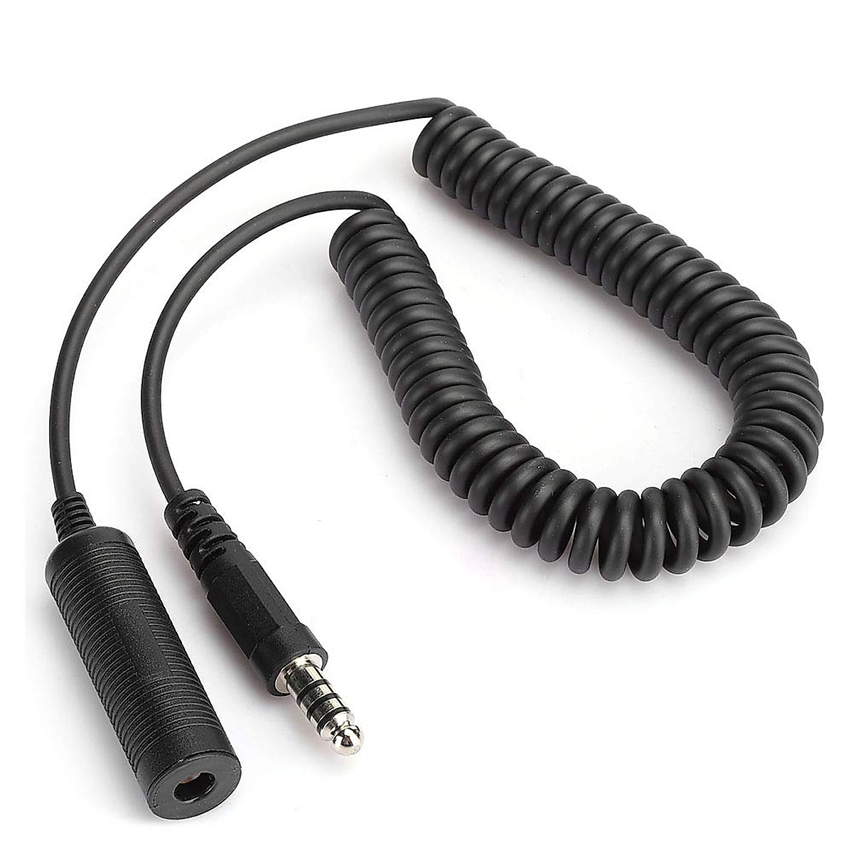 Headphone Extension Line,Coiling Type U-92A/U to U-174/U Helicopter Military Headphone Extension Cable,Used to Expand Standard Military Mono U-174/U Plugs to Connect Helicopters or Military Rad